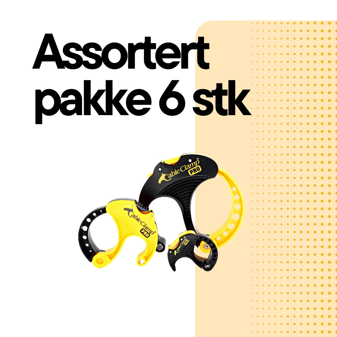 Cable Clamp® PRO – 6 pcs Yellow/black Assorted pack – Cableclamp.no